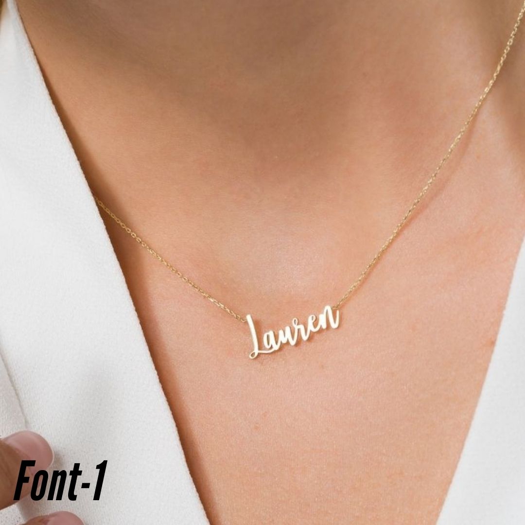 14K Gold Personalized Name Necklace : 12 Different Fonts Available ...