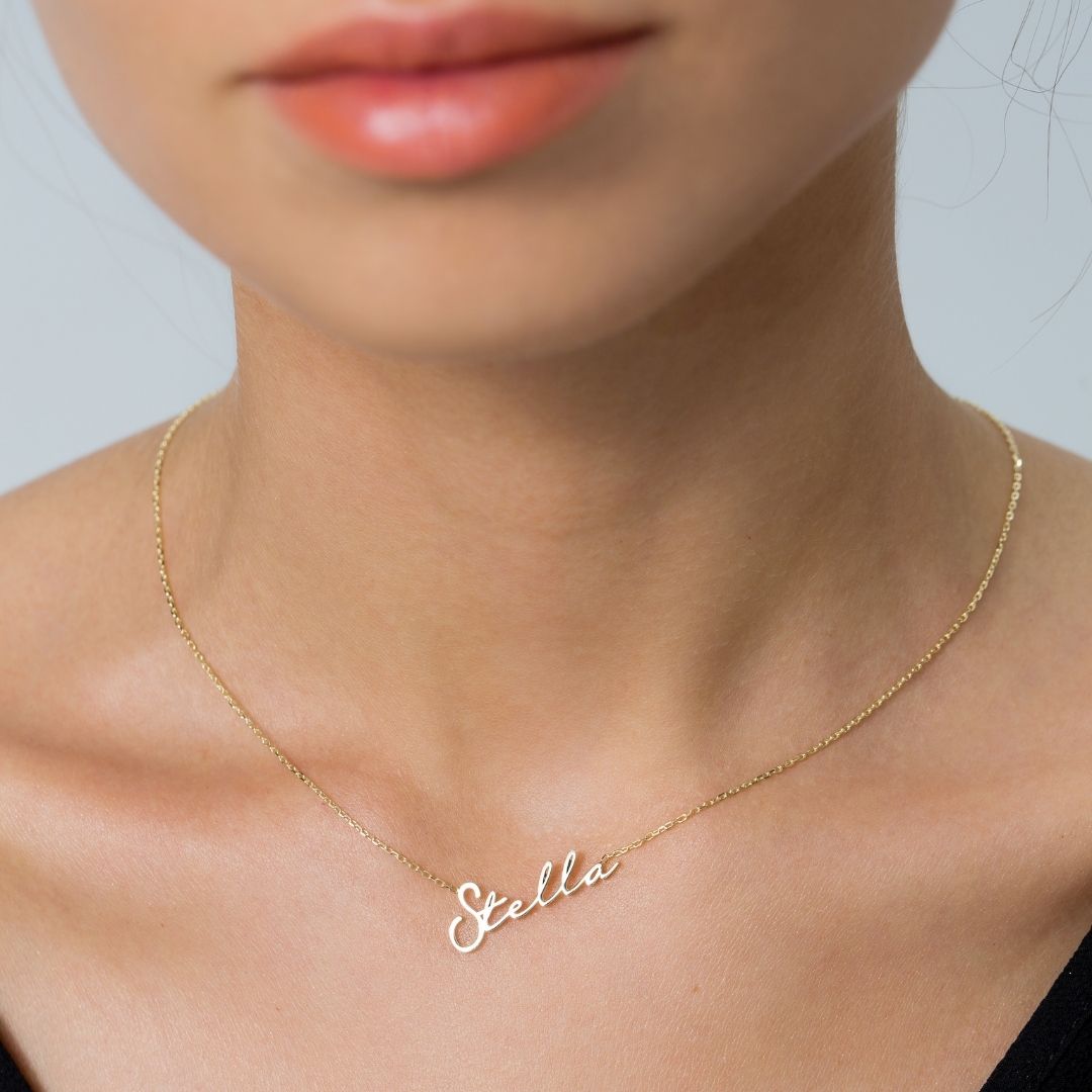 Personalized Name Necklace : Sterling Silver with Gold and Rose Gold ...